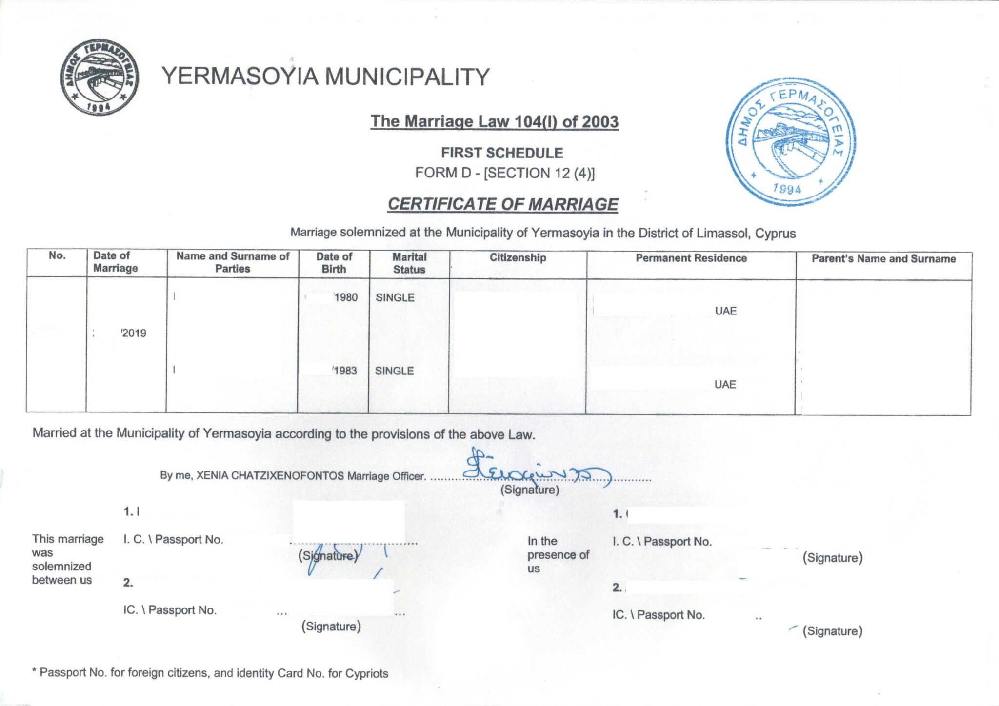 Lost Cyprus Marriage Certificate Replacement · UK Certificates